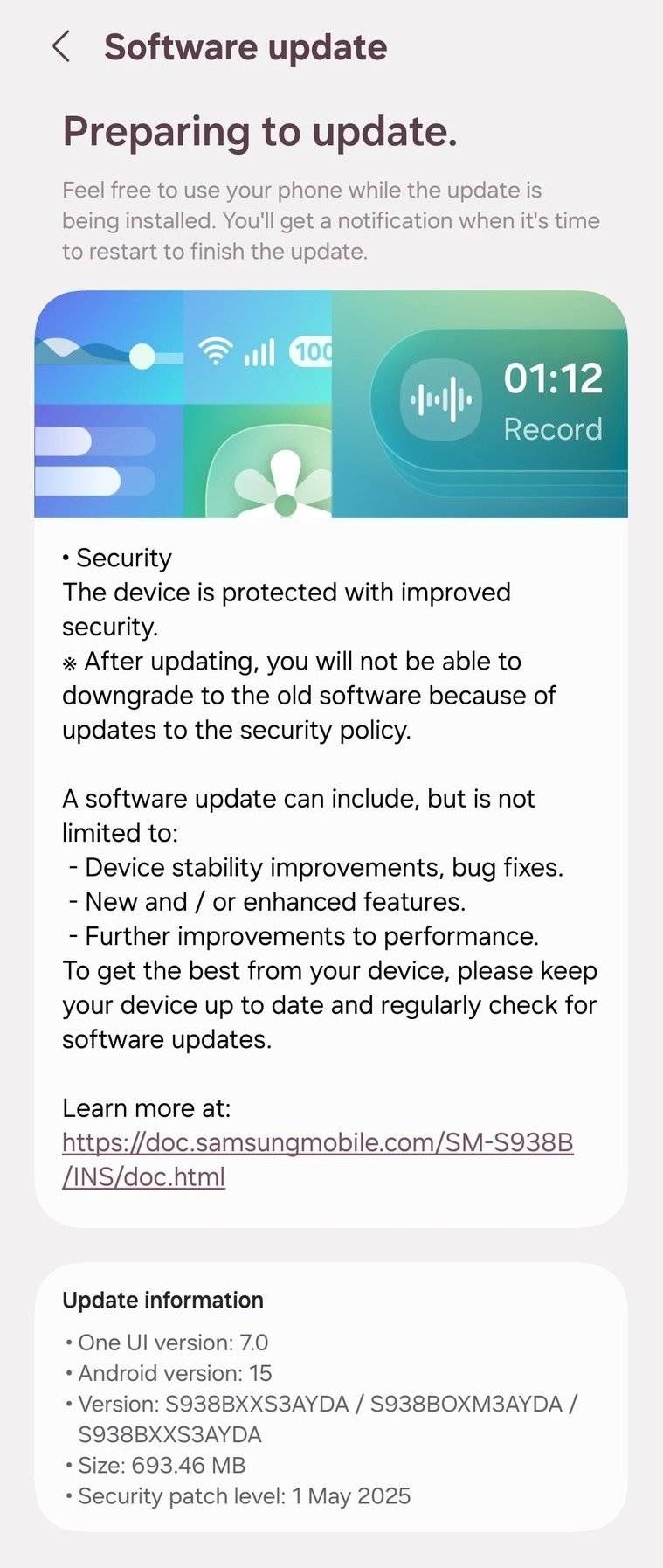 May security patch update for S25 series - Samsung Members