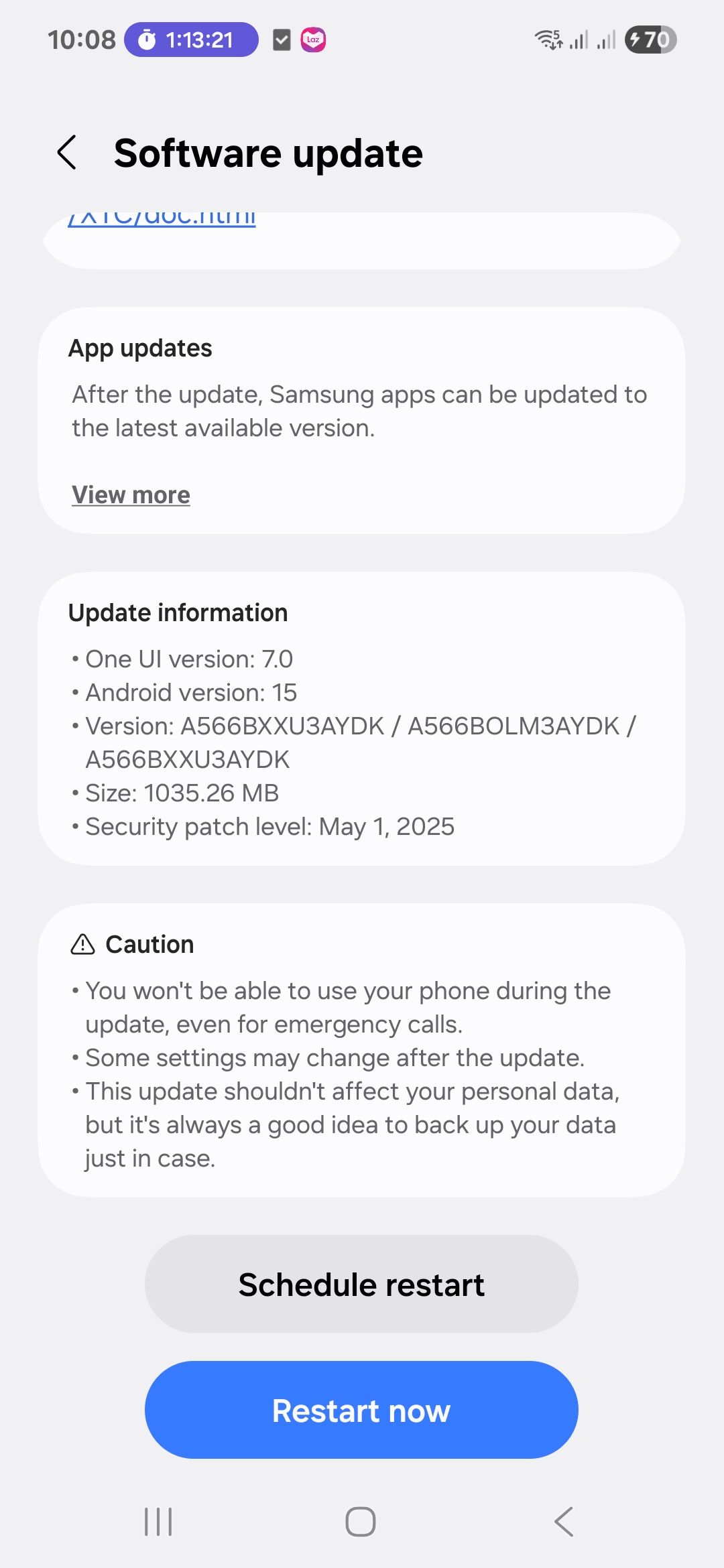 Galaxy A56 Upgrade/Update Error - Samsung Members