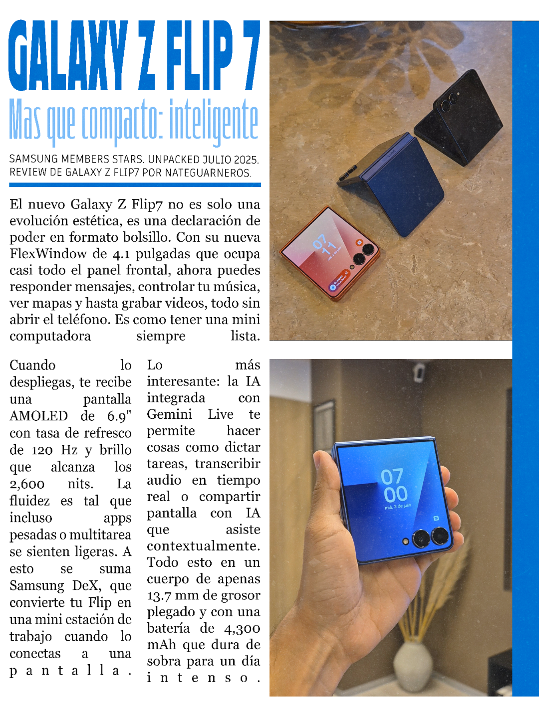 📰 Review Galaxy Z Flip7: Cabe en tu bolsillo, bri... - Samsung Members