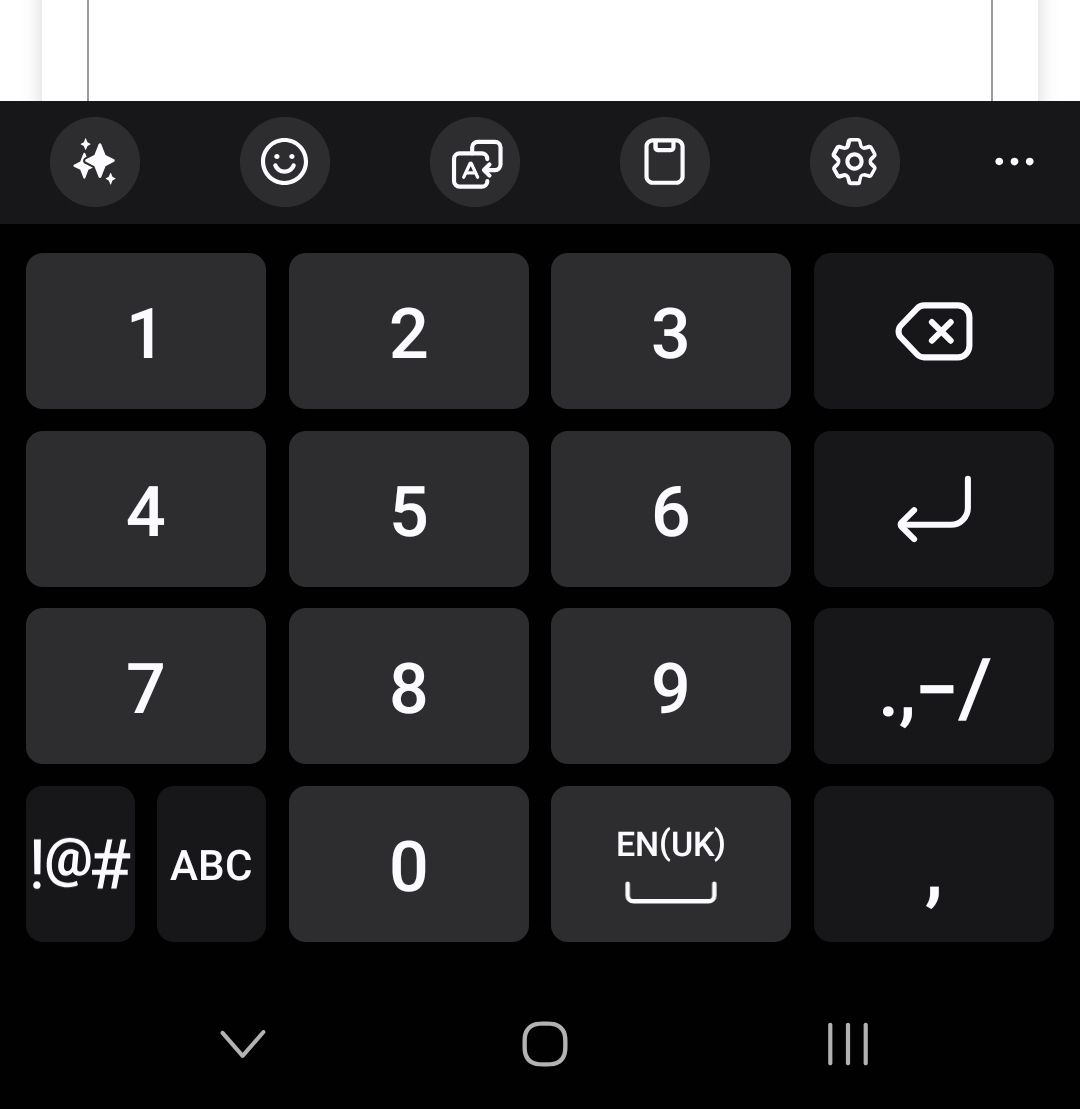 Numeric keypad - Samsung Members