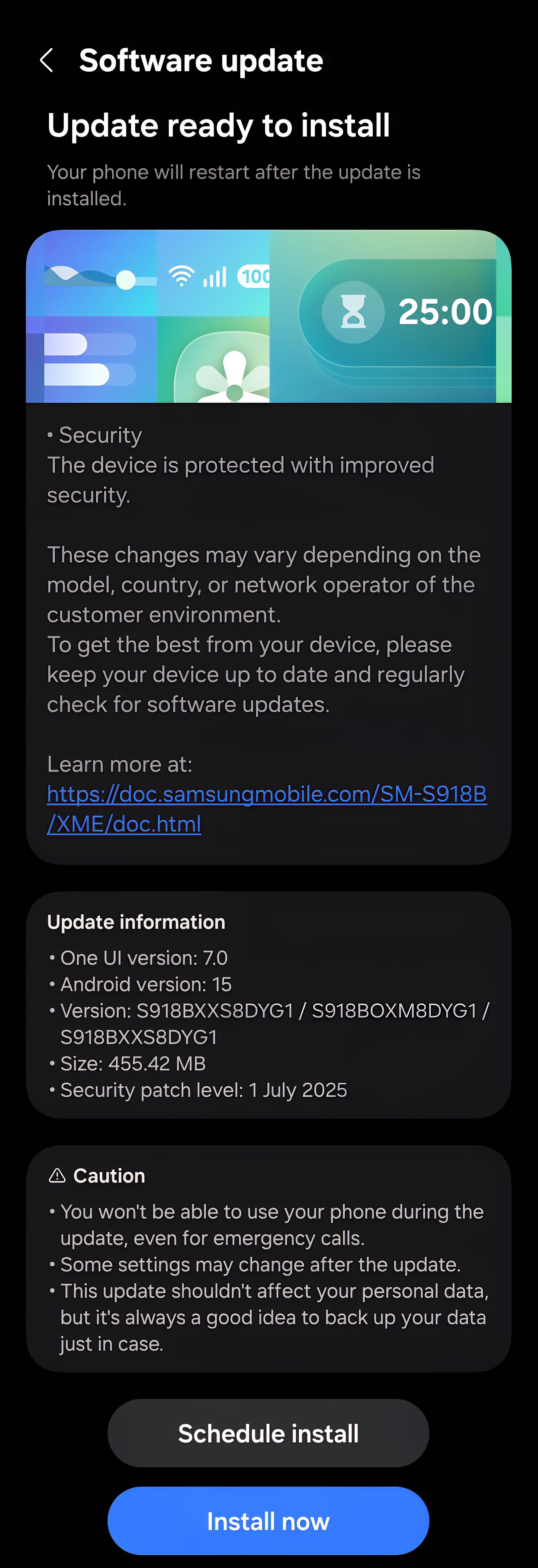 Galaxy S23 Ultra: July 2025 Security Update - Samsung Members