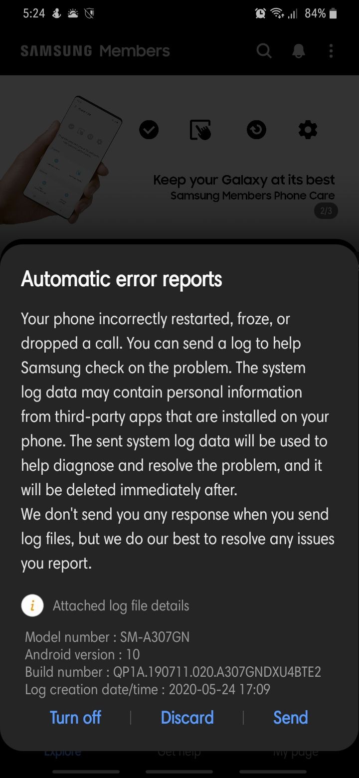 Phone suddenly restarted - Samsung Members