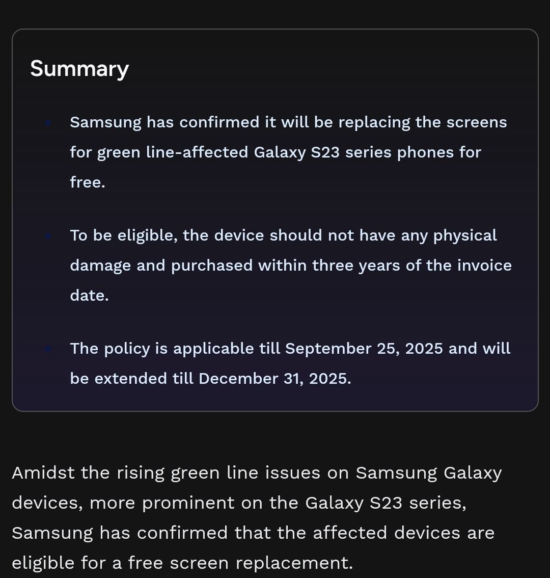 Samsung galaxy s23 ultra screen green line issue - Samsung Members