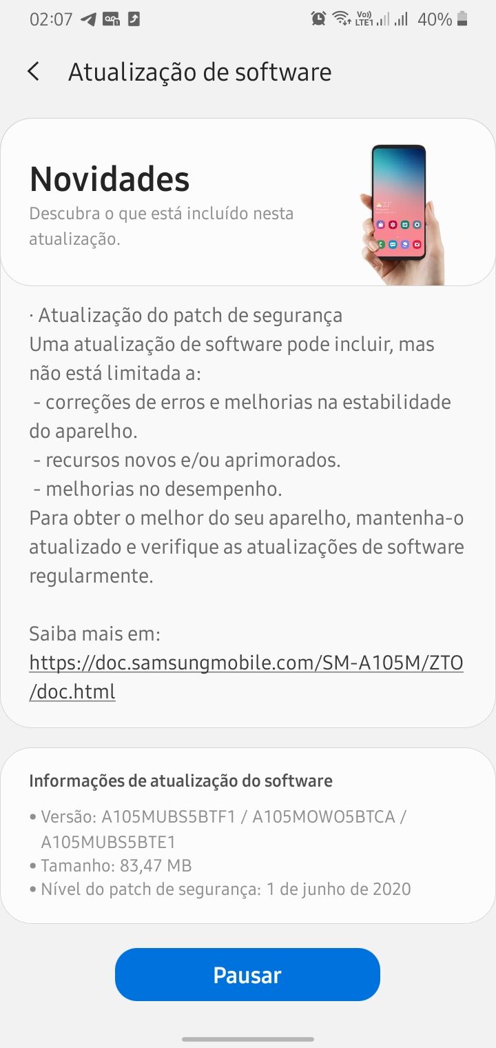 Patch 1 de Junho no Galaxy A10 - Samsung Members