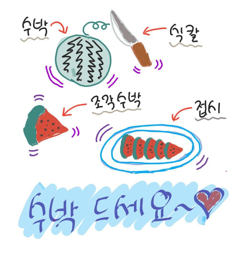 심심해서 함 그려봤어요..^^(수박드세요~♡) - Samsung Members