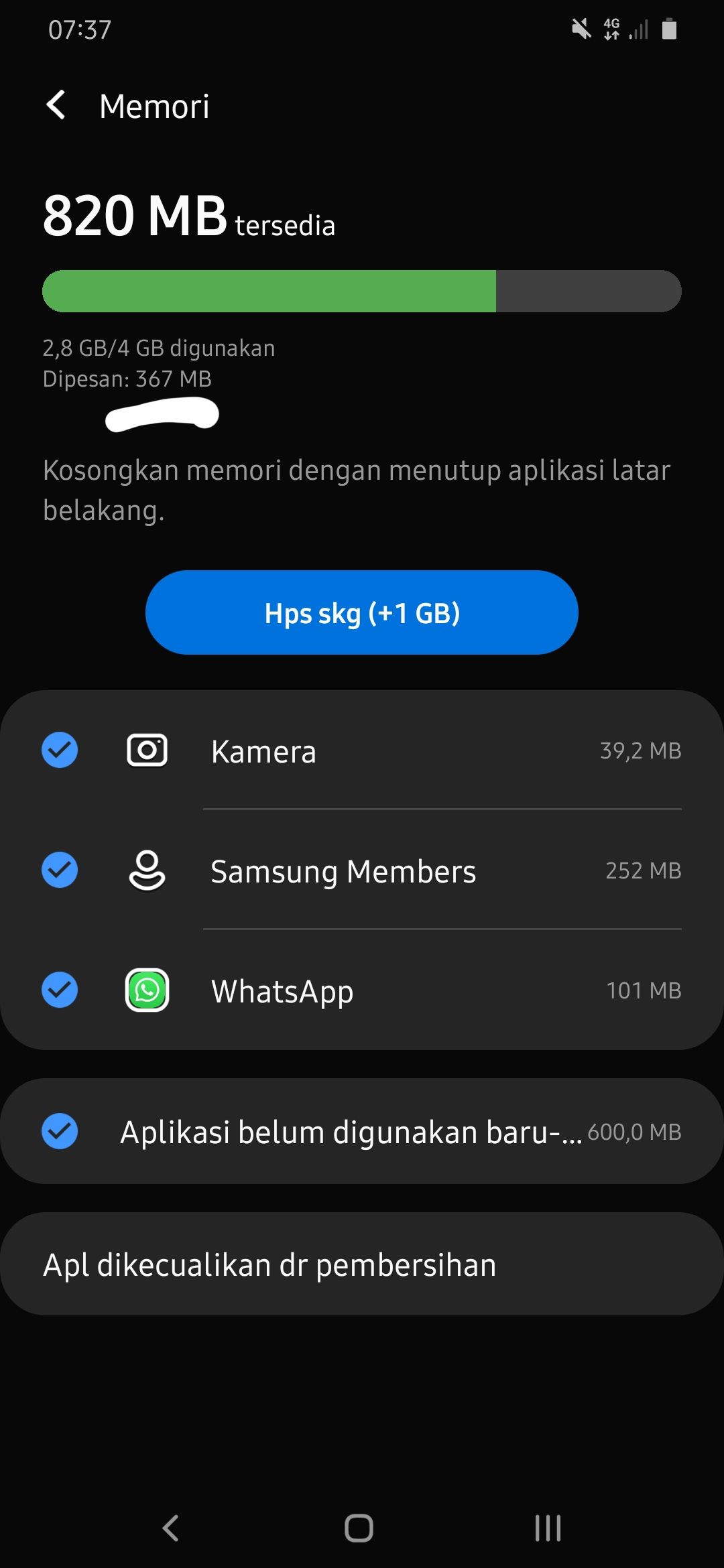 Memori RAM Penuh - Samsung Members