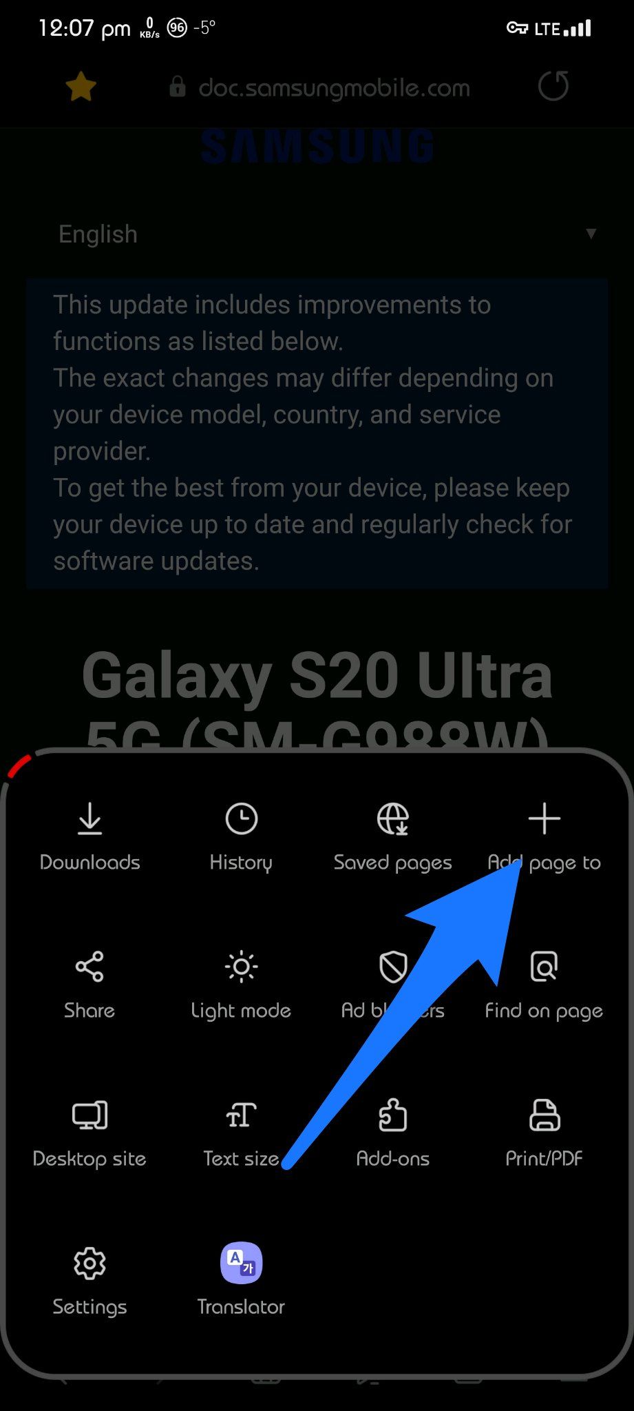 Save to Home Screen does not appear on all website... - Samsung Members