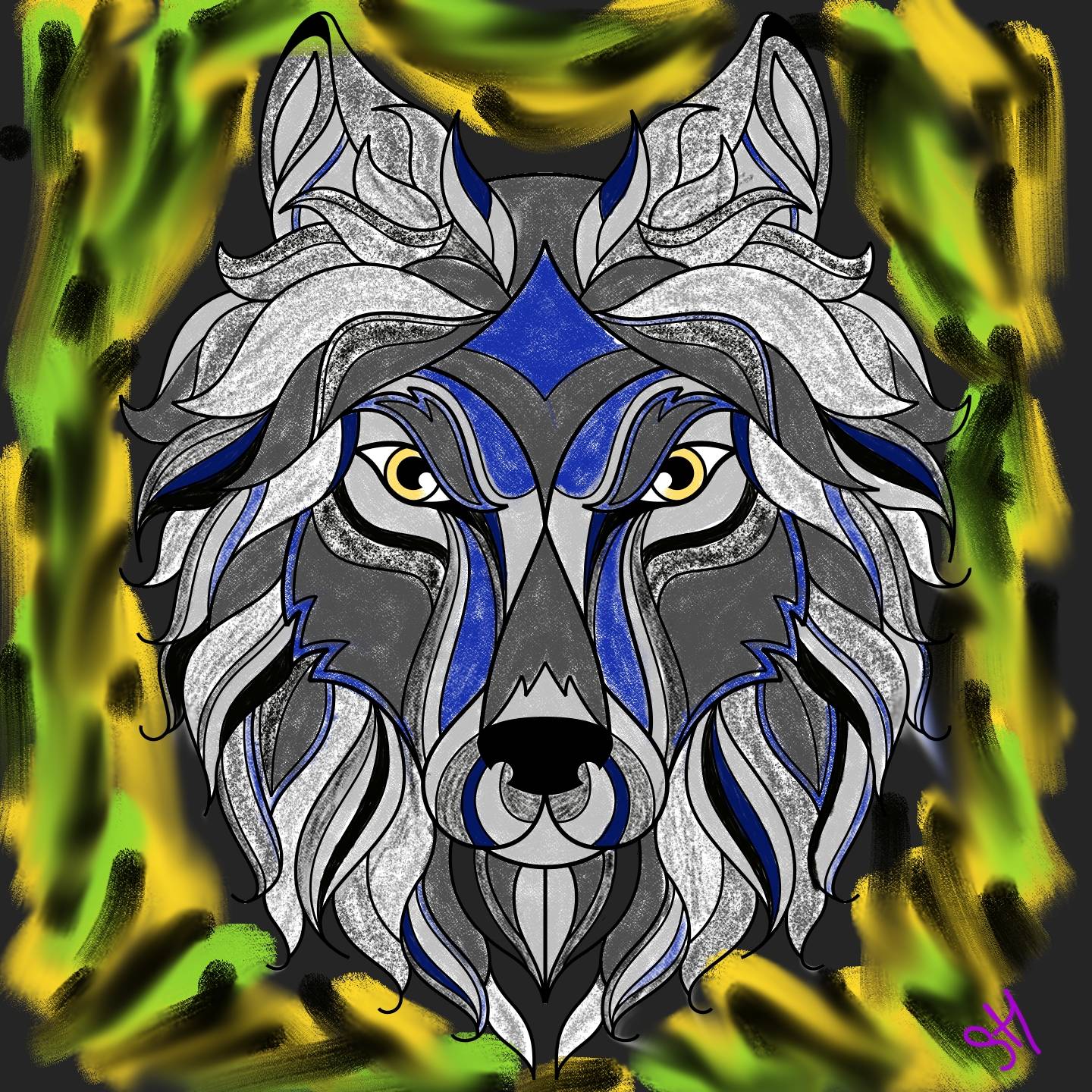 Lobo, coloreado con Penup. - Samsung Members