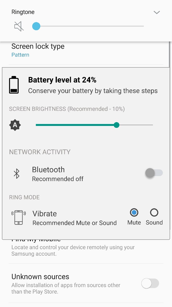 25% battery conserve power notification - Samsung Members