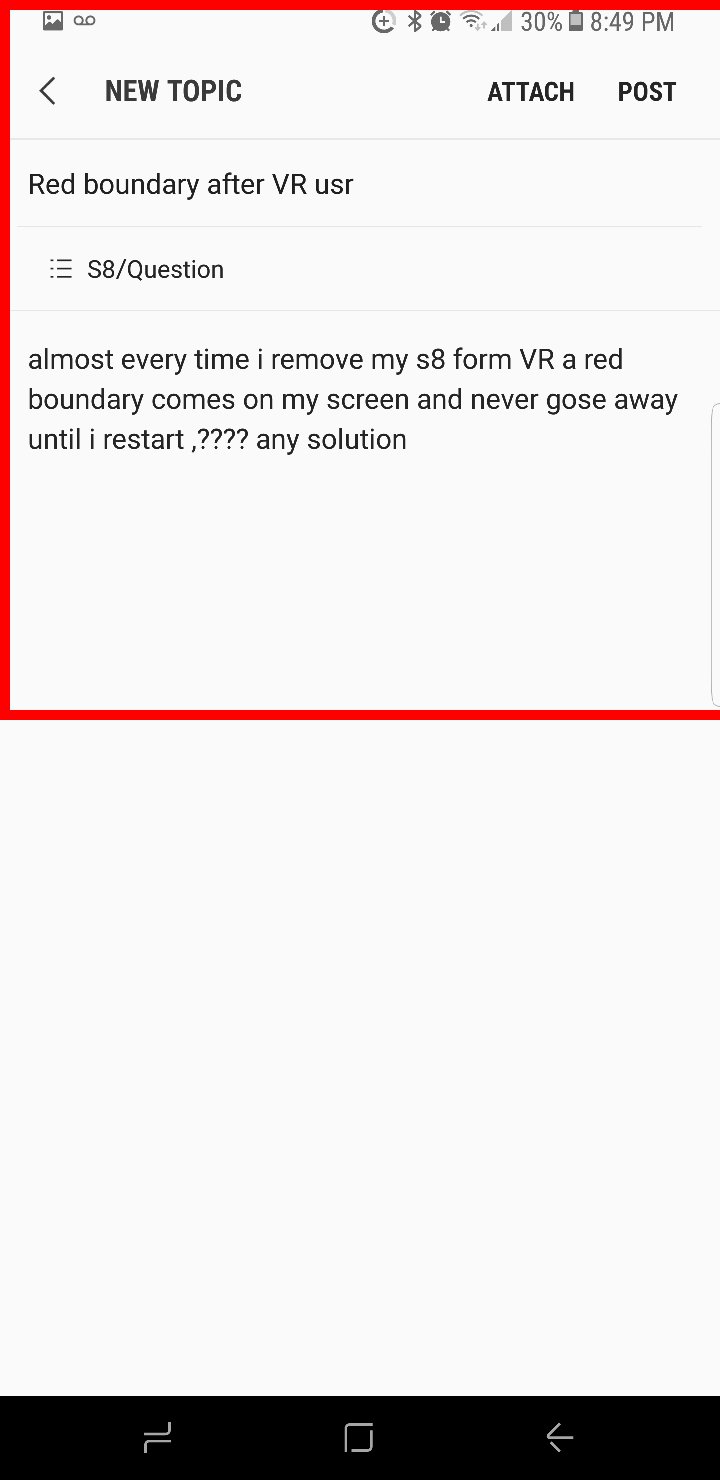 Red boundary after VR usr - Samsung Members