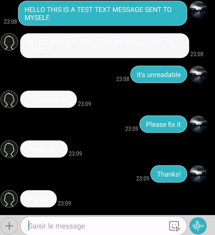 Unreadable text on Messages app - Samsung Members