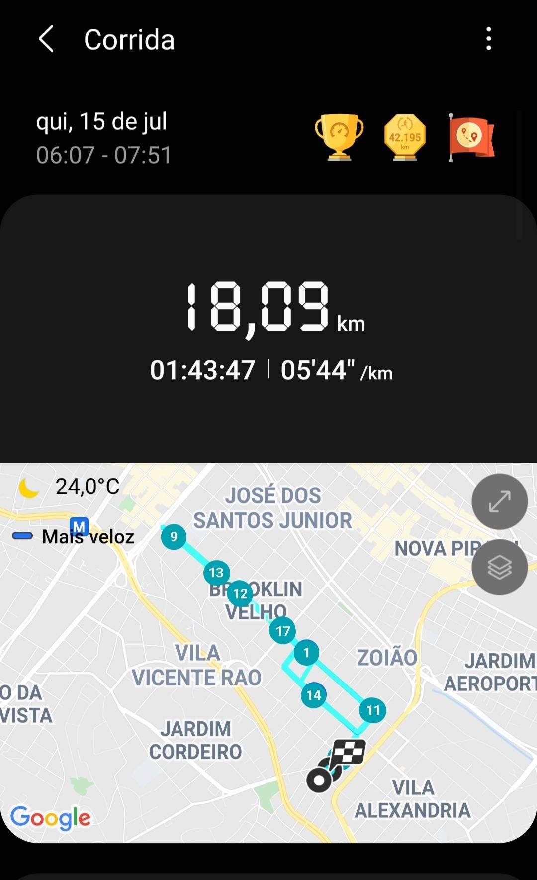 Mapa do da corrida no Samsung Health (Galaxy Watch... - Samsung Members