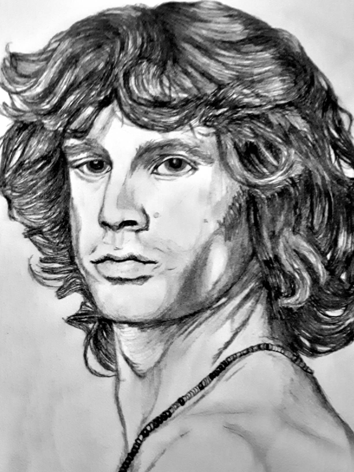 Jim Morrison, 1943 - 1971, Graphite pencil drawin... - Samsung Members