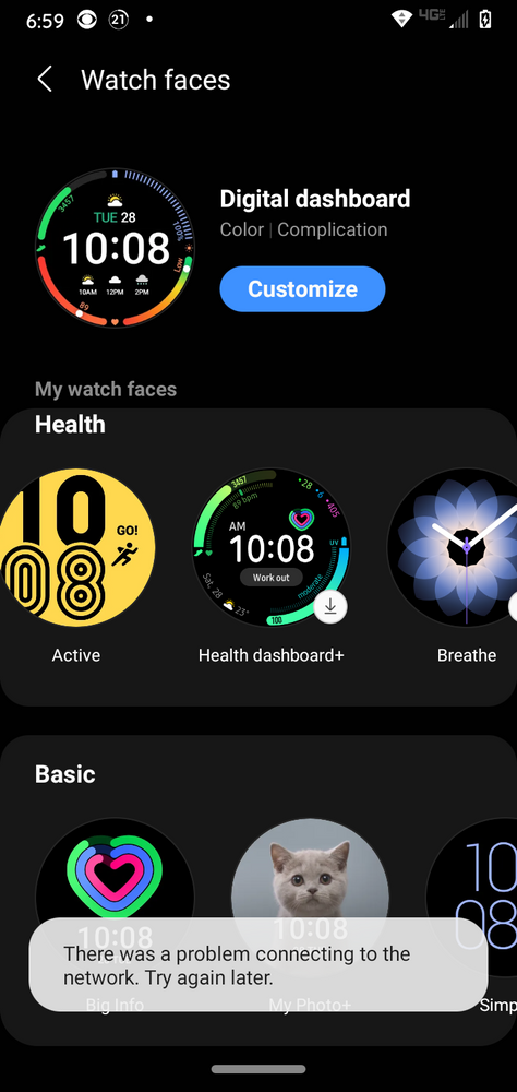 Erro ao baixar watch faces do Samsung wear em algu... - Samsung Members