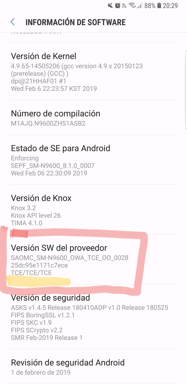 INFORMACION ANDROID PIE PARA COMPAÑIAS TELEFONICAS - Samsung Members