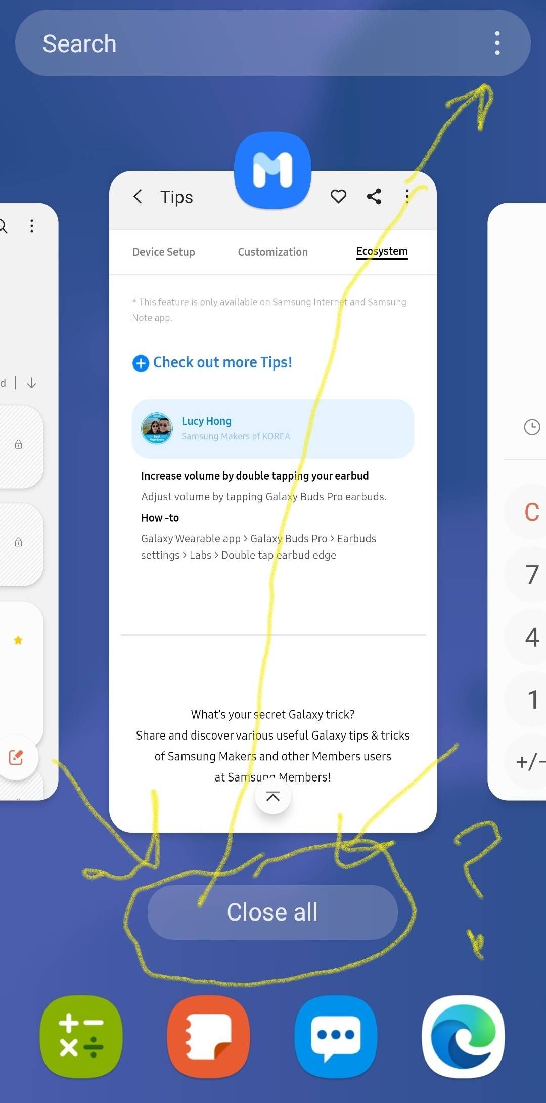 "CLOSE ALL" BUTTON!!!! - Samsung Members