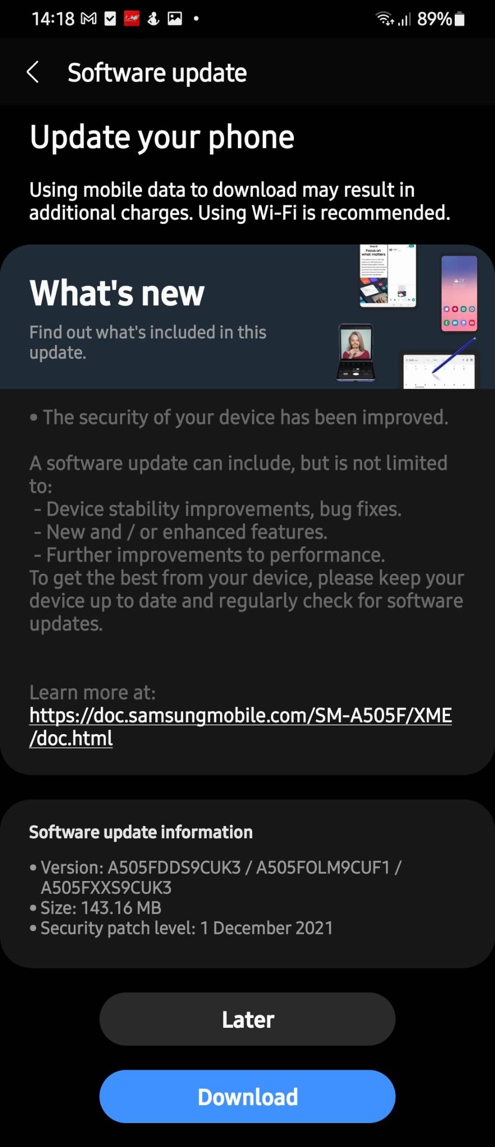 Receive Dec 2021 Security Update - Samsung Members