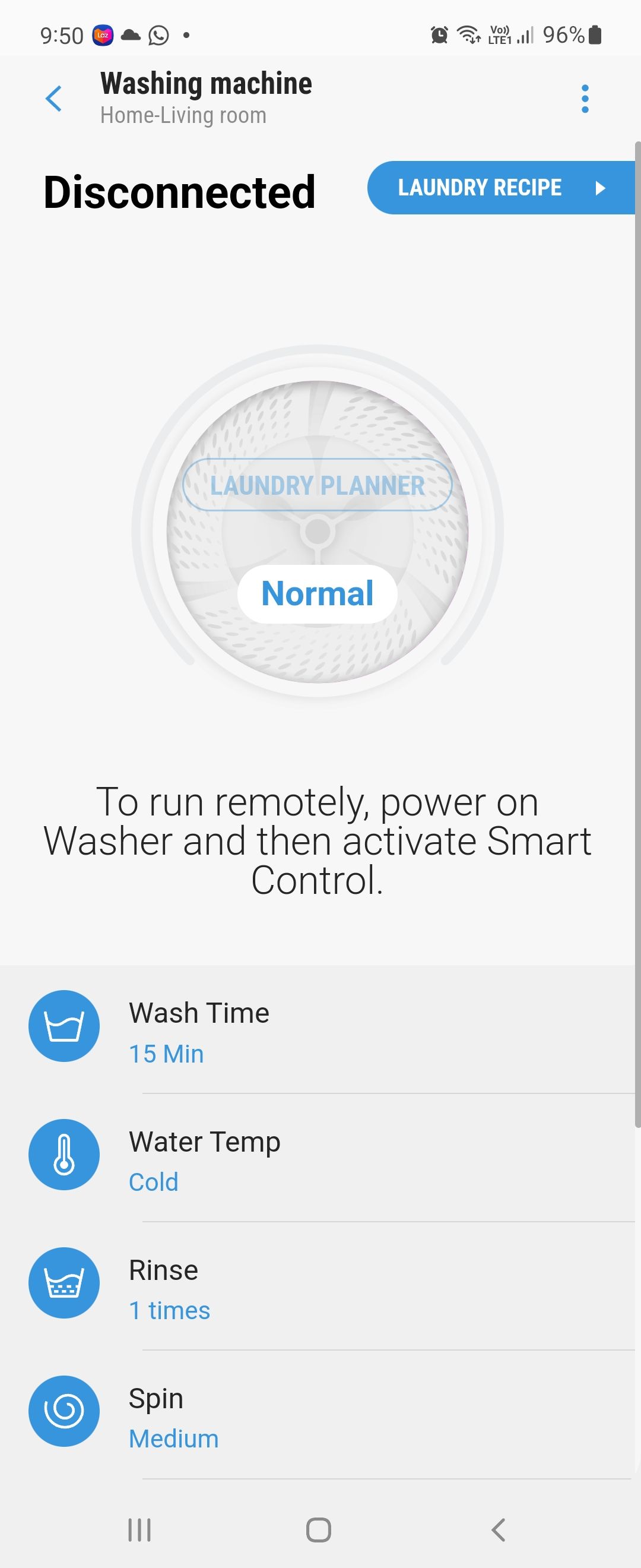 Controlling Washing Machine Remotely - Samsung Members