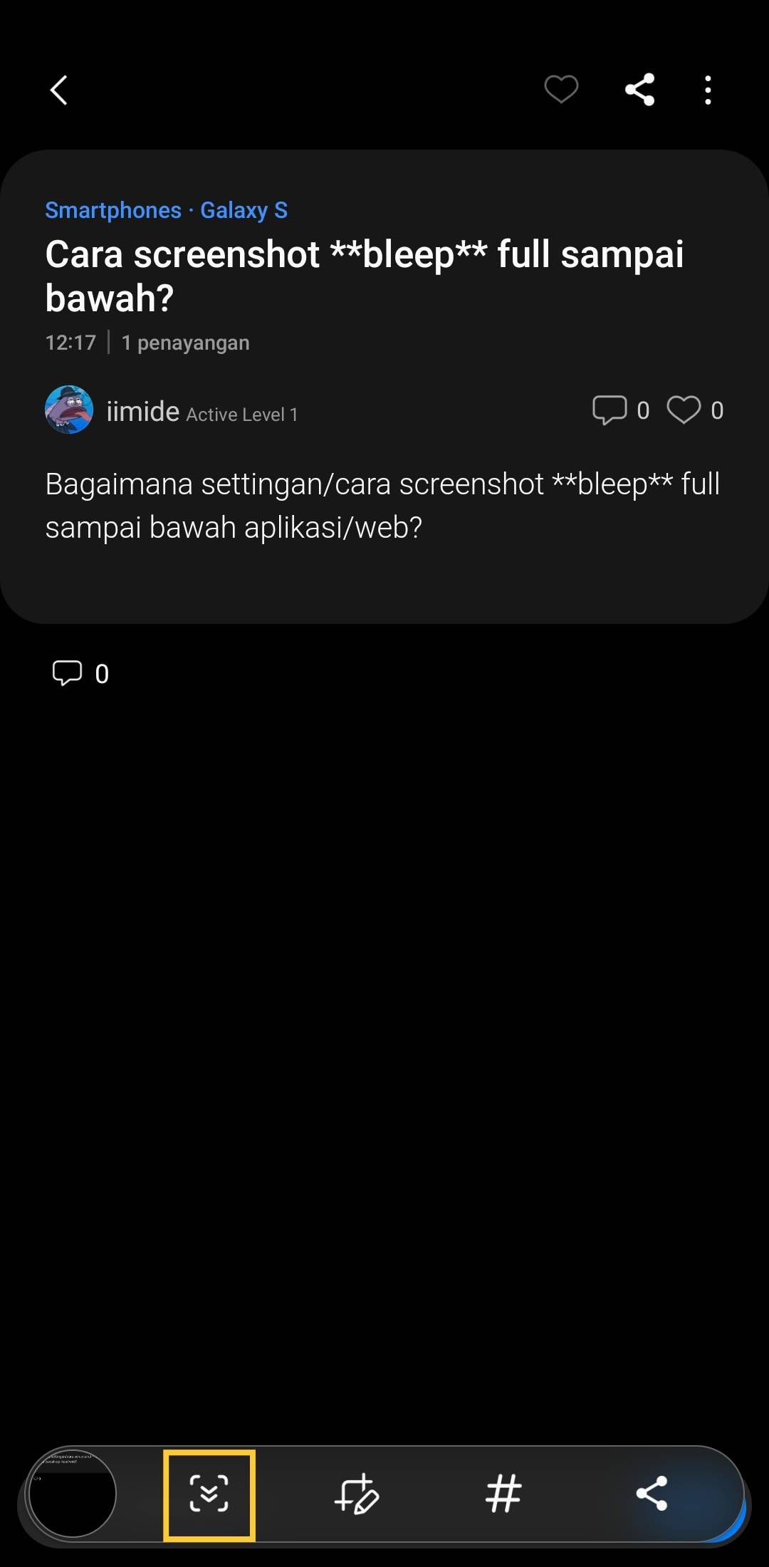 Cara screenshot **bleep** full sampai bawah? - Samsung Members