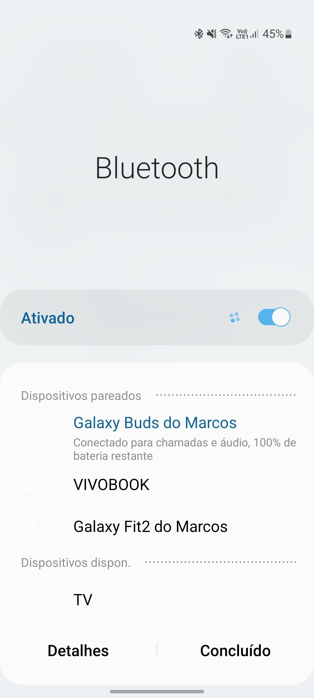 Ícones dos dispositivos Bluetooth - Samsung Members