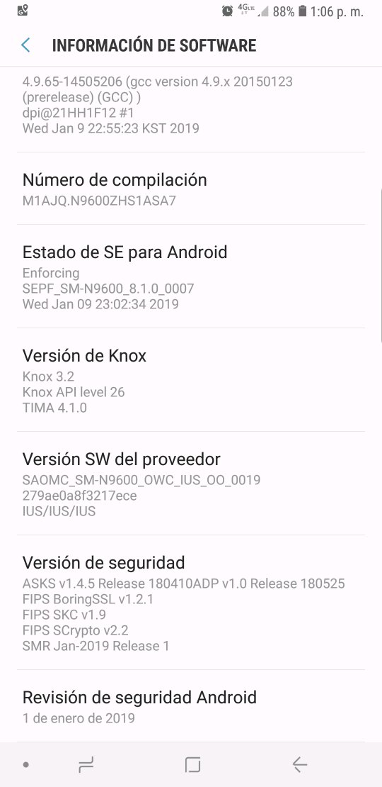 INFORMACION ANDROID PIE PARA COMPAÑIAS TELEFONICAS - Samsung Members