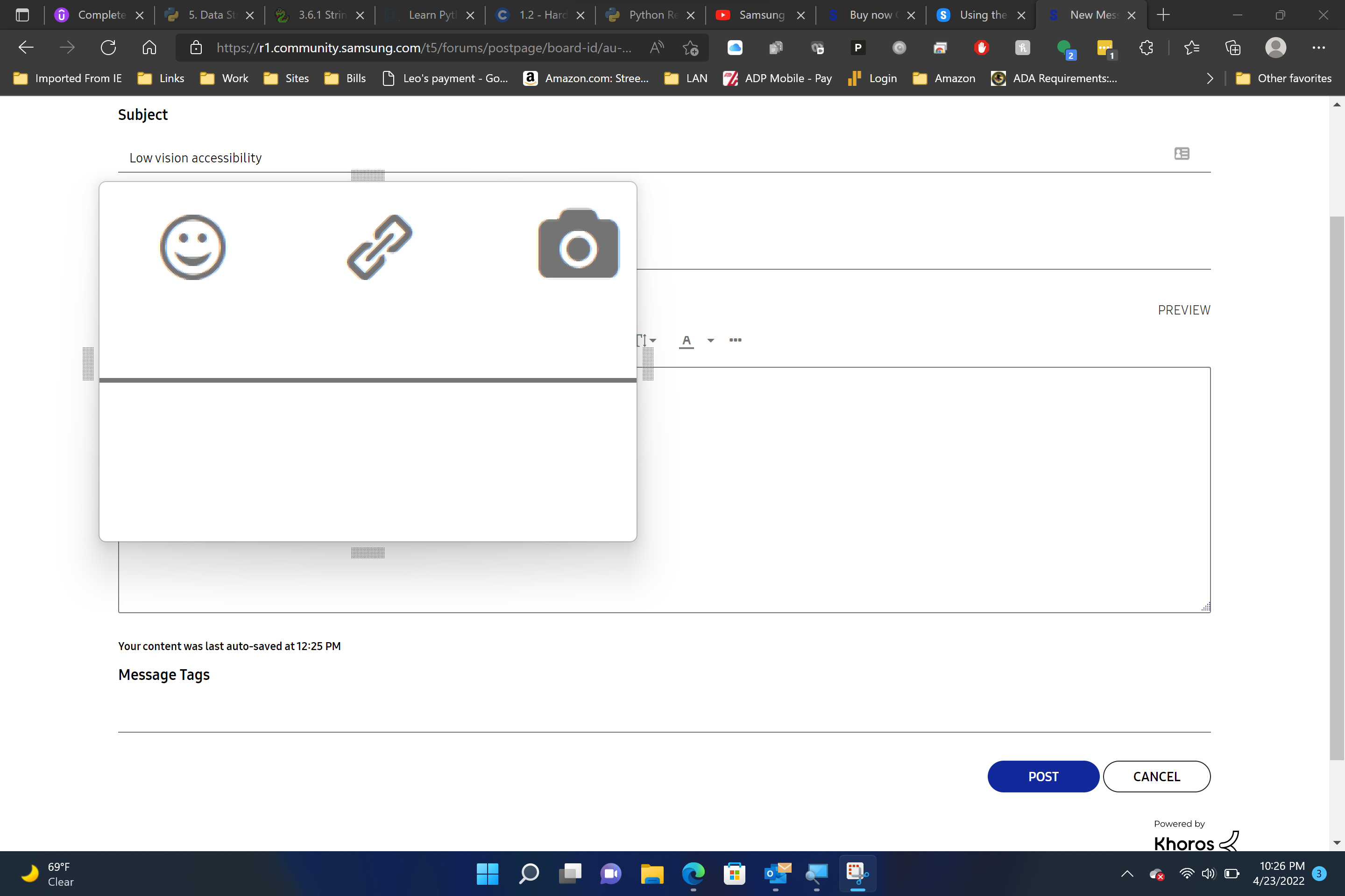 Low vision accessibility - Samsung Members