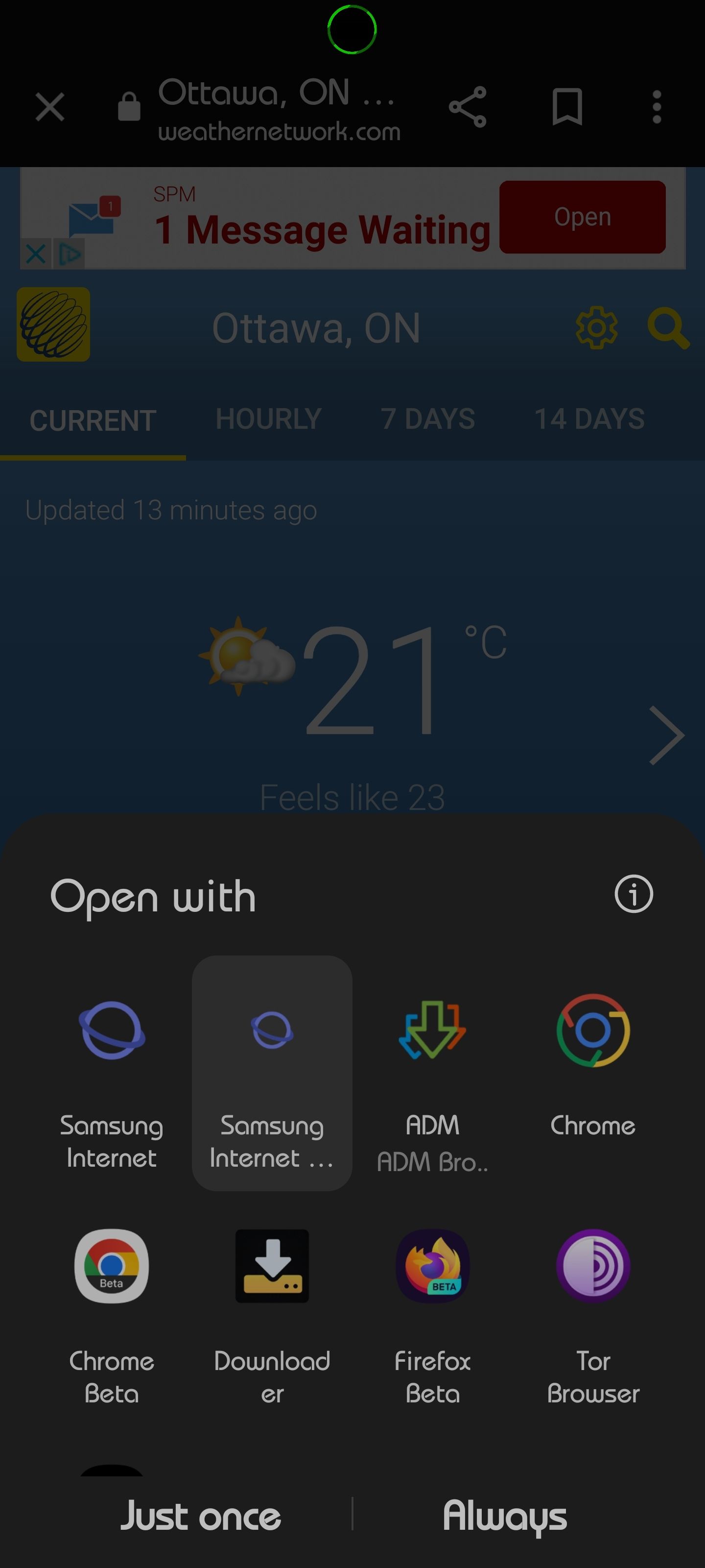 Default browser - Samsung Members