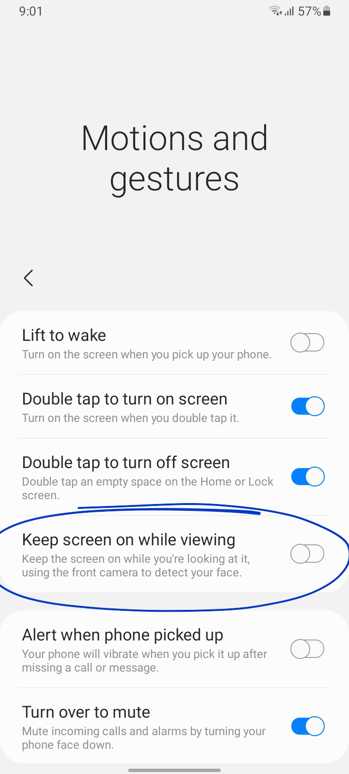 Keep screen on while viewing (Motions and Gestures... - Samsung Members