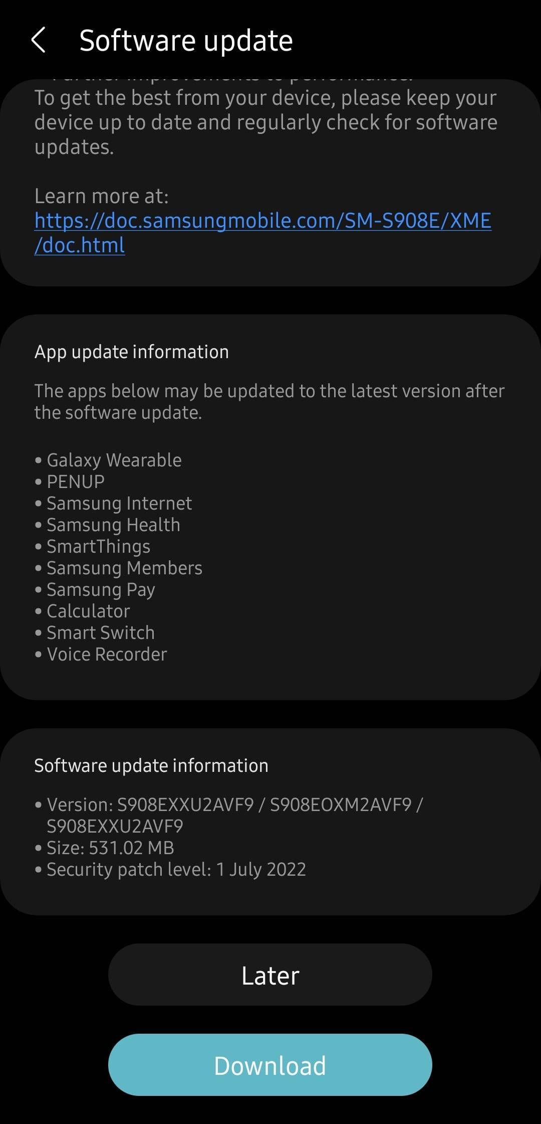 Firmware updates S22 Ultra - Samsung Members