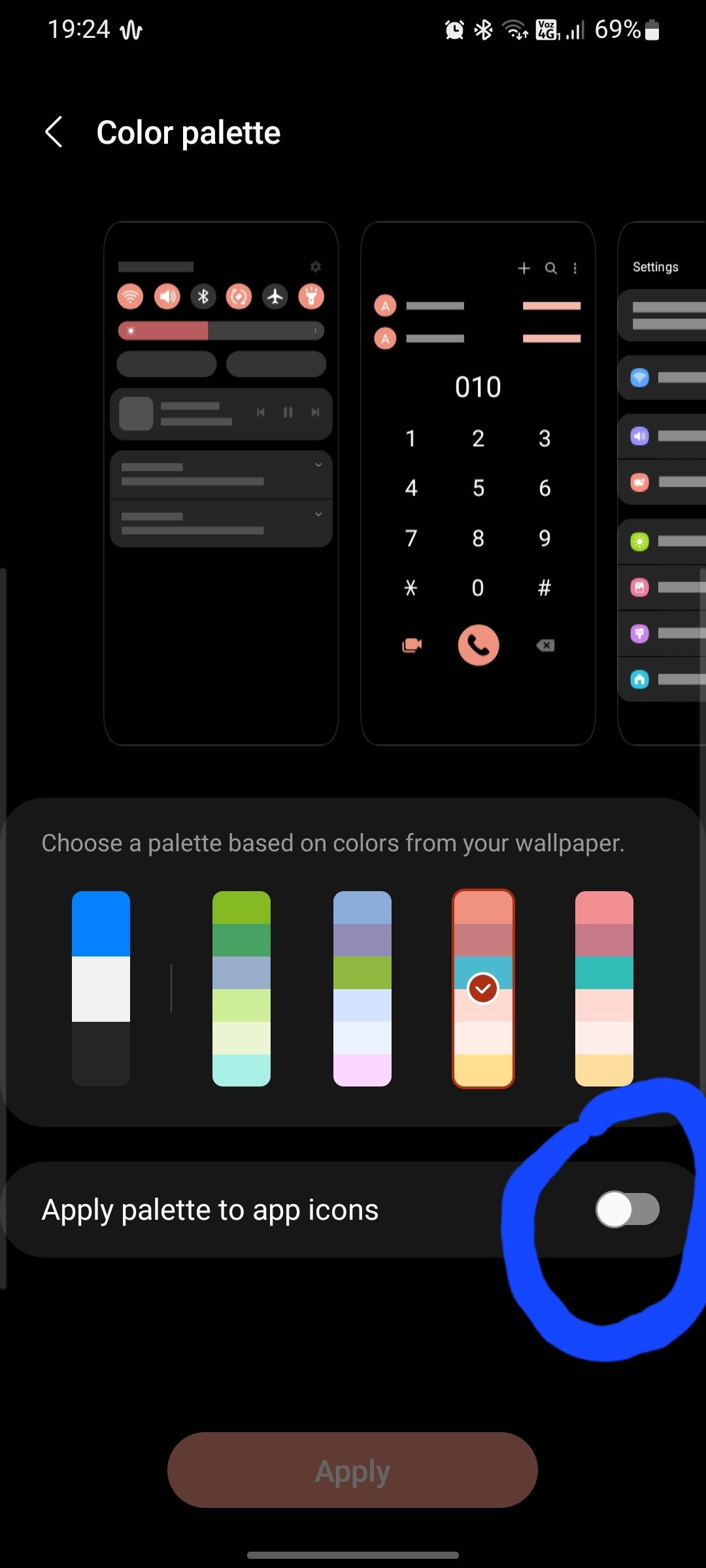 Paleta de colores - Samsung Members