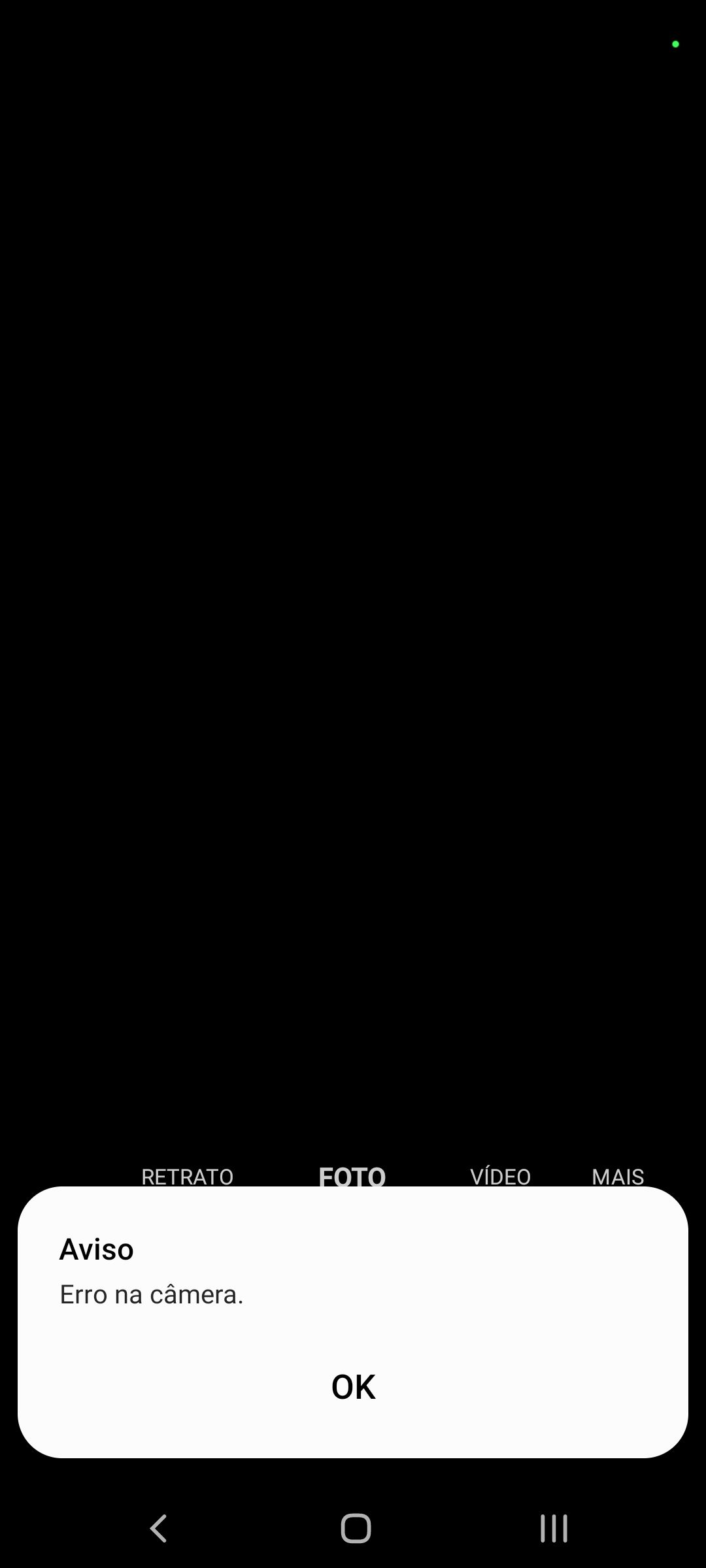 Erro na câmera - aviso - Samsung Members