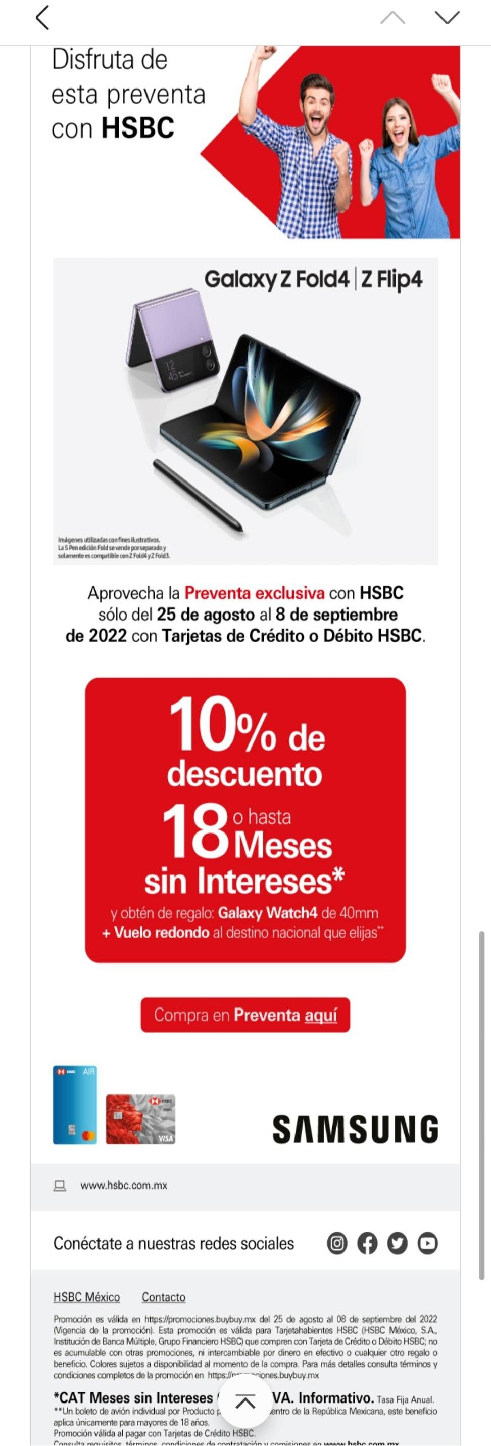 Preventas TC HSBC y Santander - Samsung Members