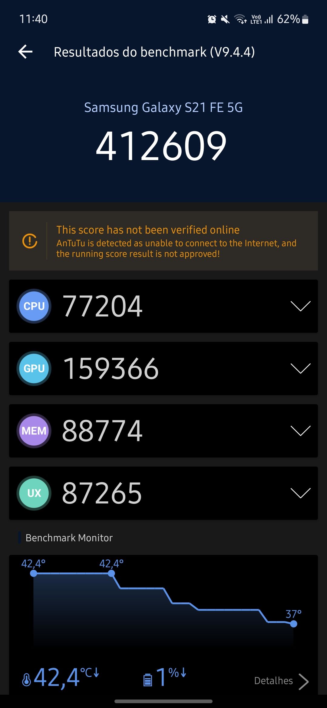 Galaxy S21 FE com apenas 412000 pontos no Antutu - Samsung Members