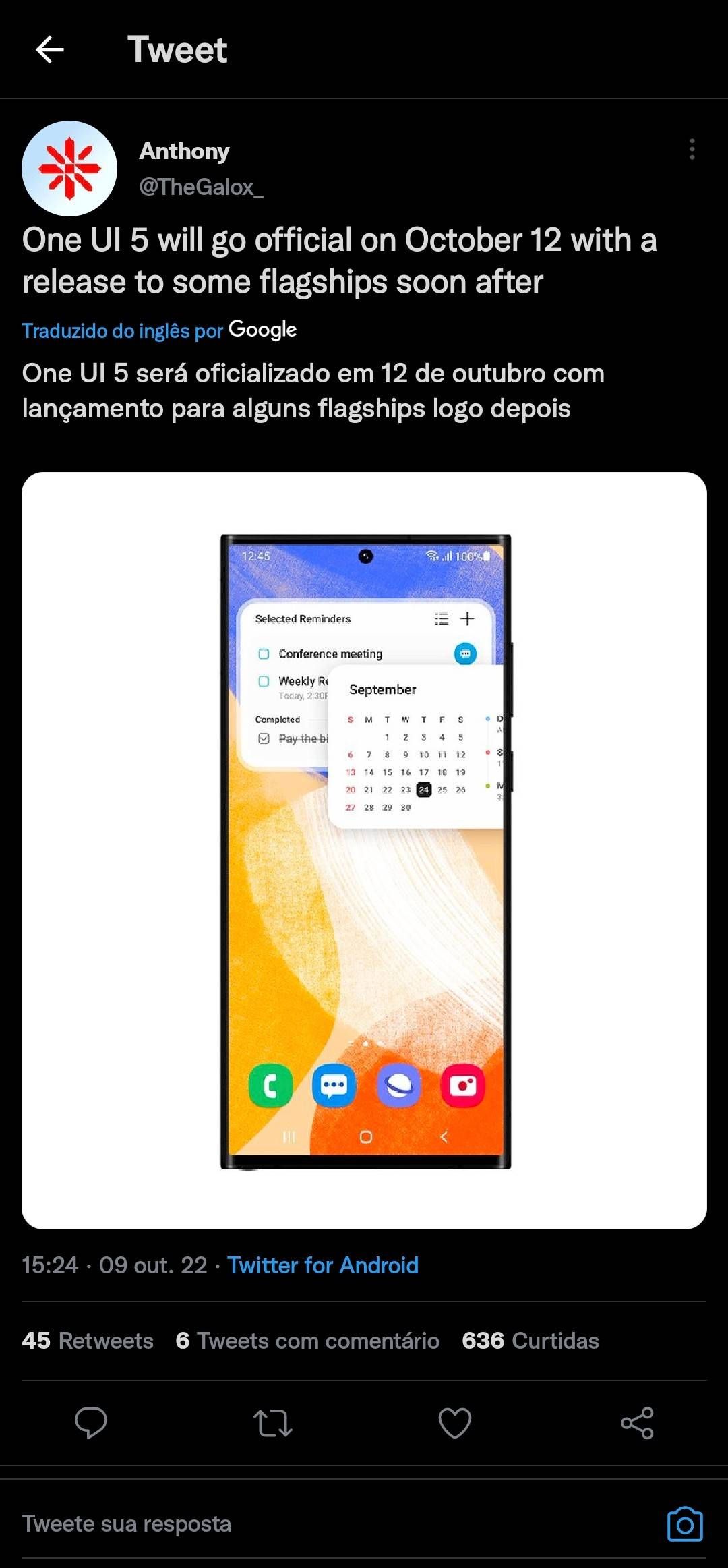 12 de outubro a Samsung irá anunciar a ONE UI base... - Samsung Members
