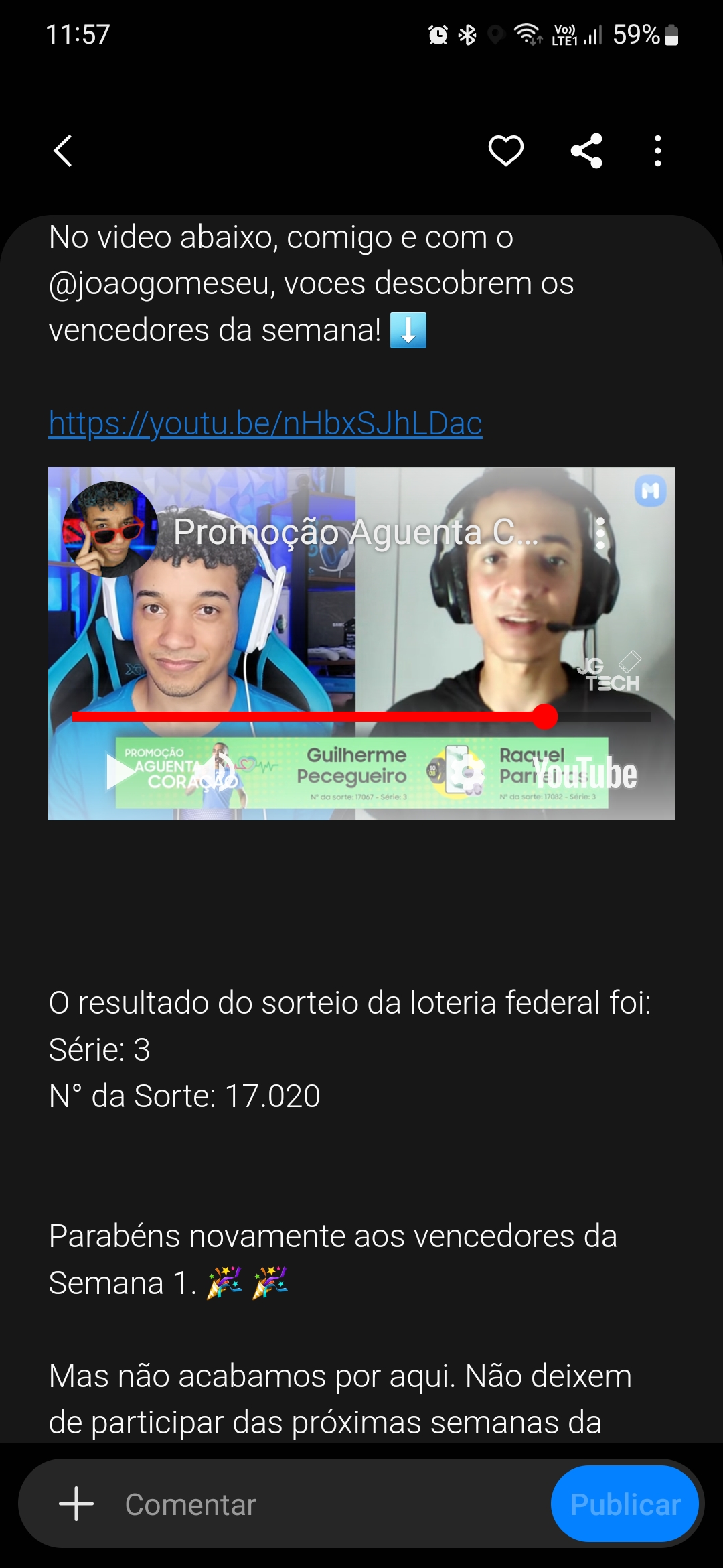 🎉 AGUENTA, CORAÇÃO: Conheça os VENCEDORES da Sema... - Samsung Members