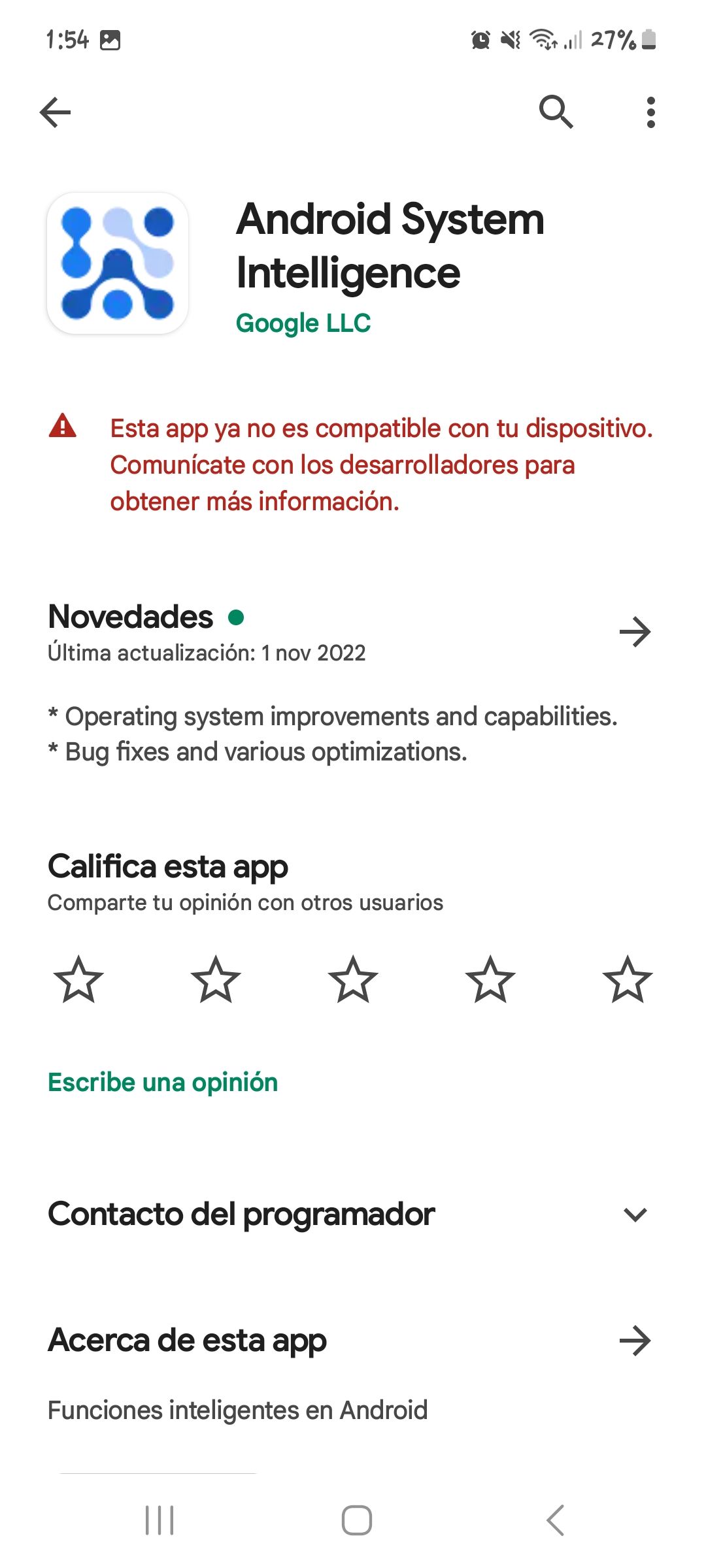 Solucionado: Actualización de Android System Intelligence - Samsung Members