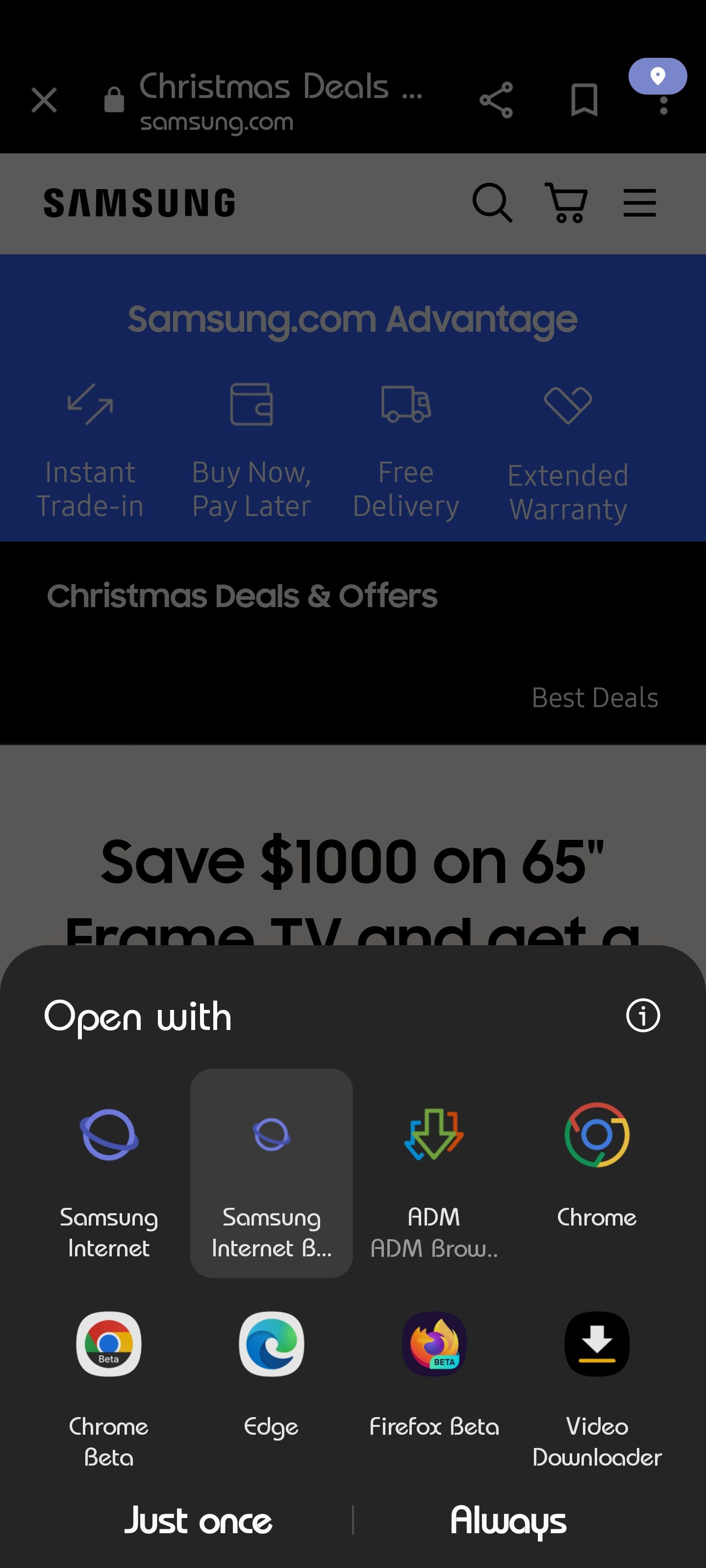 How to have no default browser for links? - Samsung Members