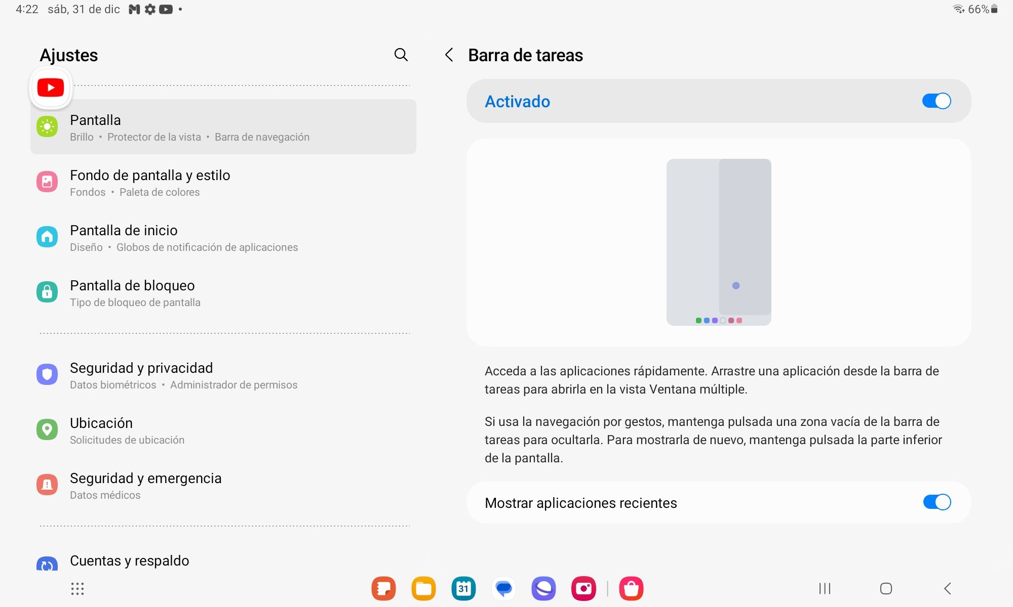 Barra de tareas. - Samsung Members