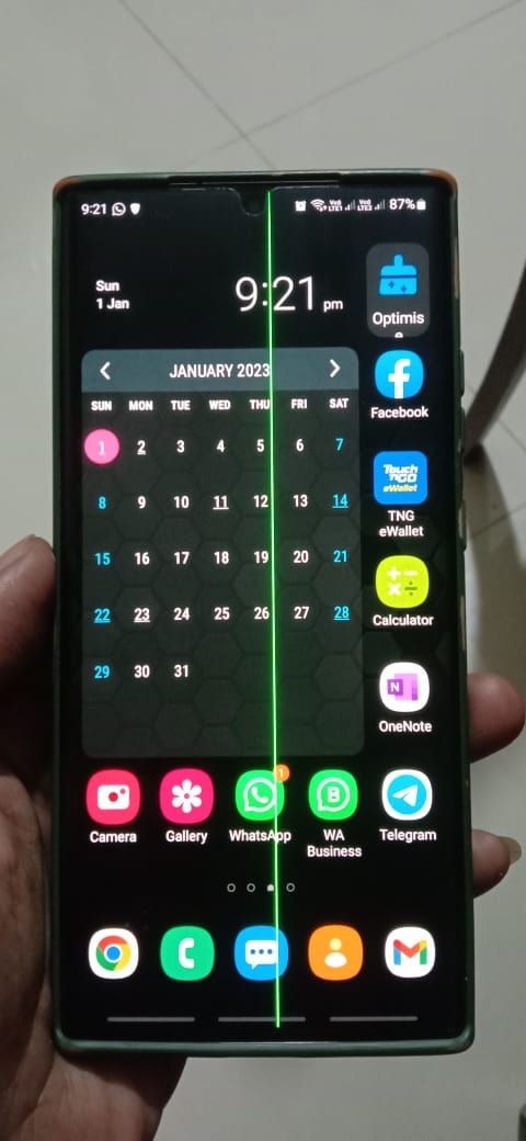 Notes 20 Ultra green vertical line - Samsung Members