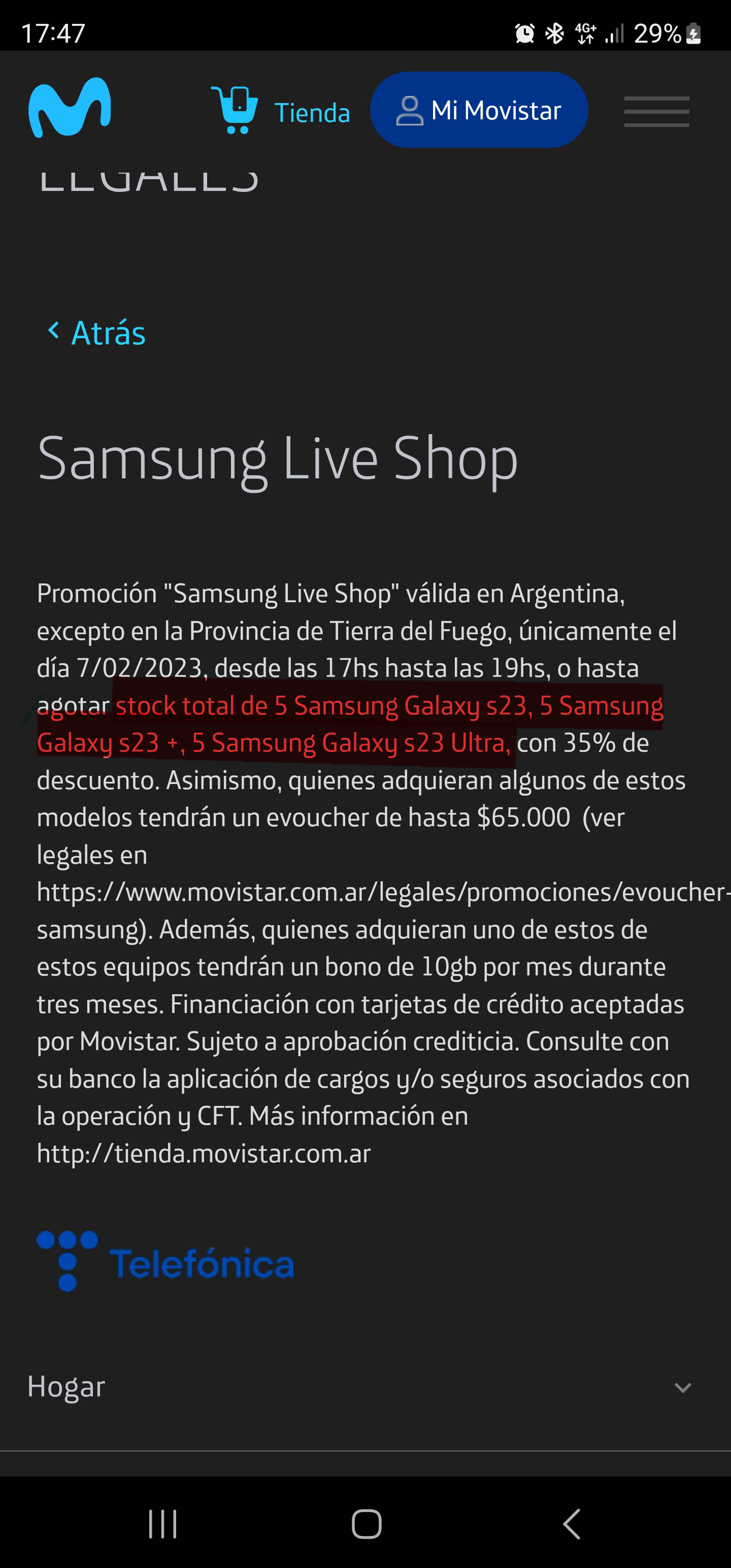 S23 ultra a $299.000 Movistar Samsung LIVE SHOP - Samsung Members