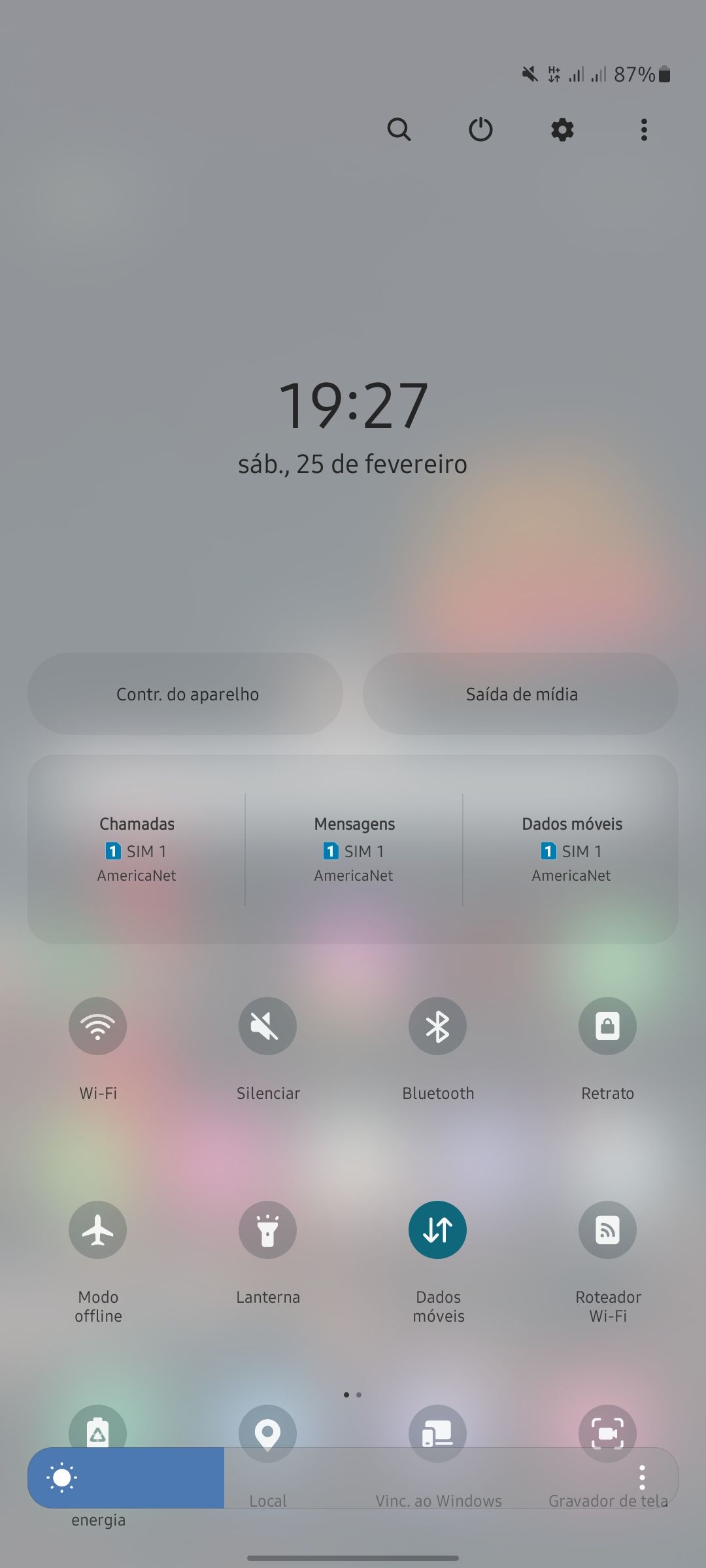 botões no painel rápido. - Samsung Members