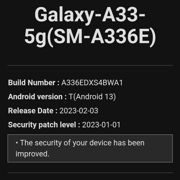 Terpecahkan: Re: Re: Re: Galaxy A33 5G gets One UI 5.1 - Samsung Members