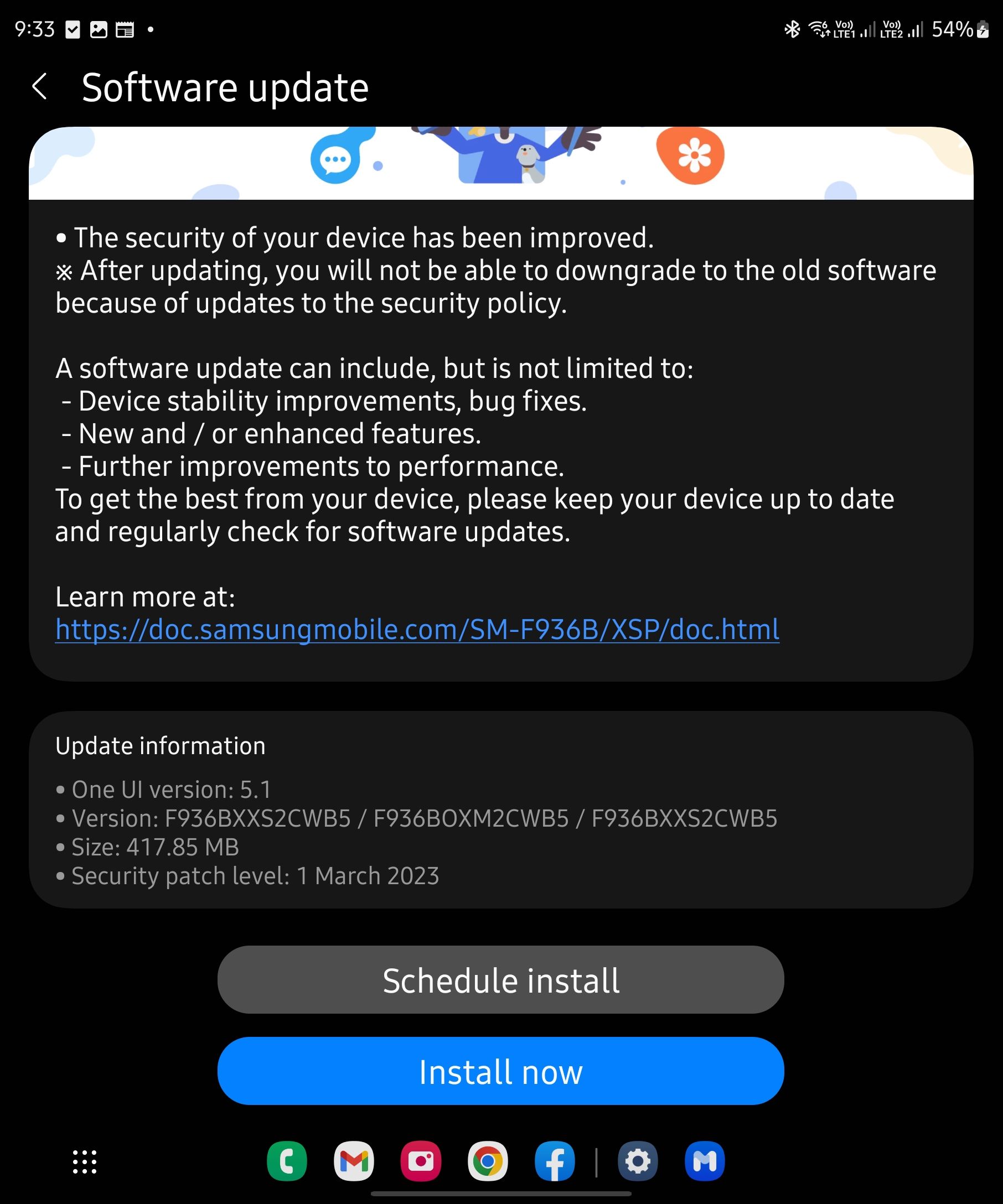 Z Fold 4 March Security Update available now... - Samsung Members
