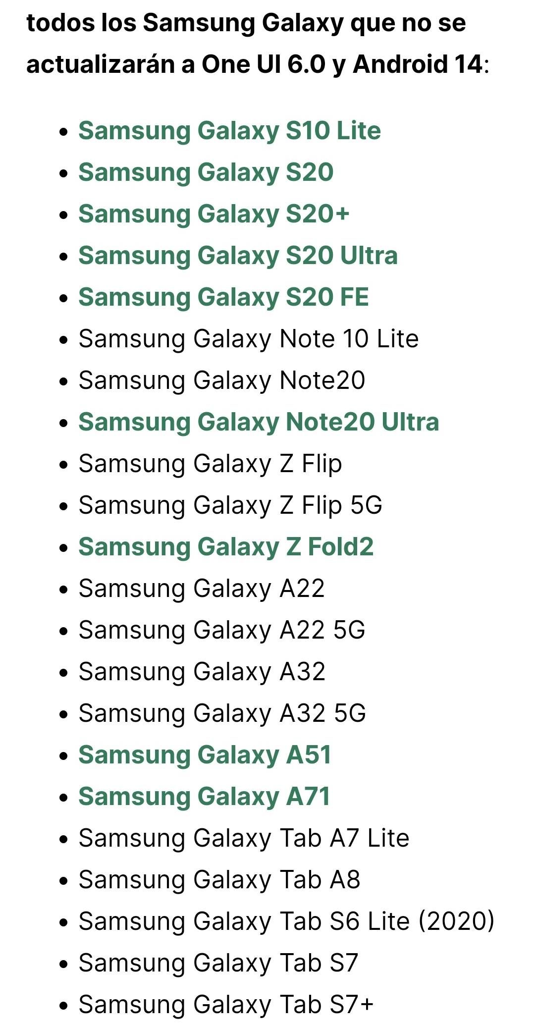 Galaxy que no se actualizarán a Android 14... - Samsung Members Galaxy que no se actualizarán a Android 14... - Samsung Members