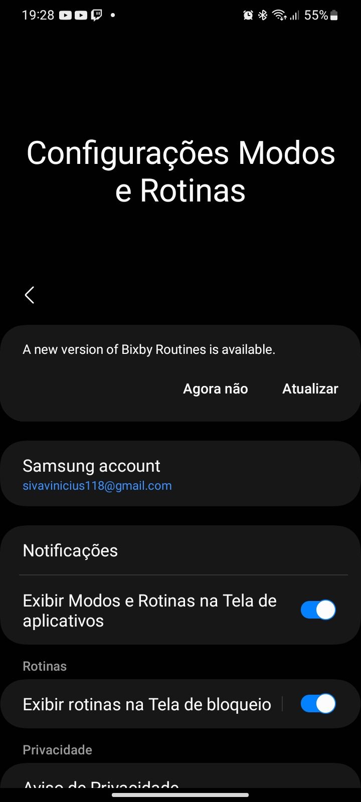 Modos e Rotinas com esse bug - Samsung Members