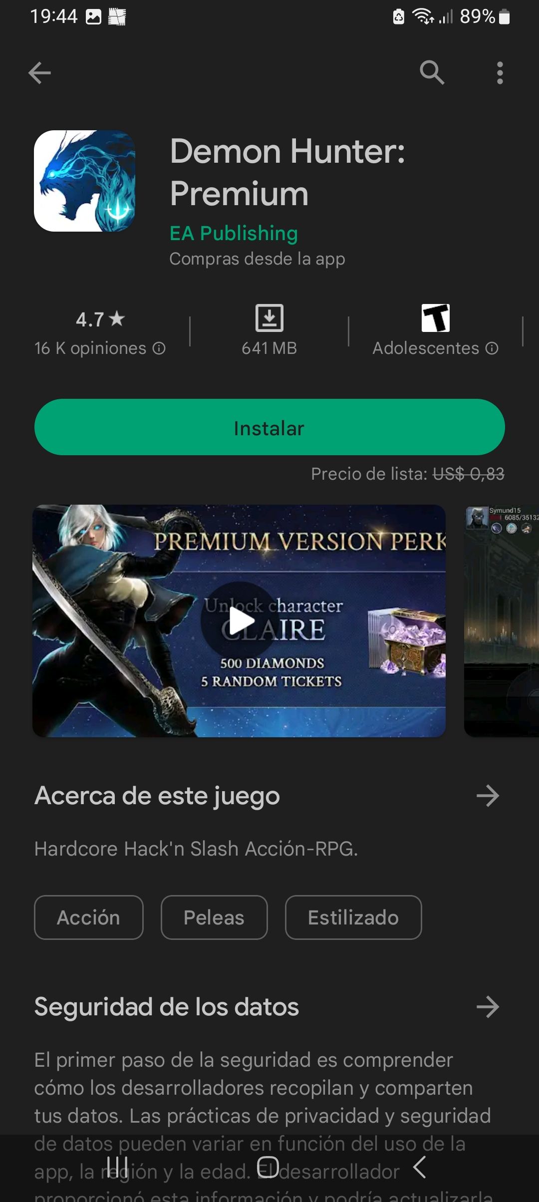 DEMON HUNTER PREMIUM - GRATIS POR TIEMPO LIMITADO - Samsung Members