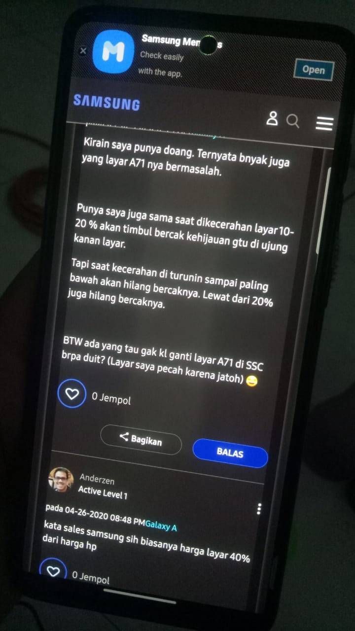 Kontras layar jadi beda - Samsung Members