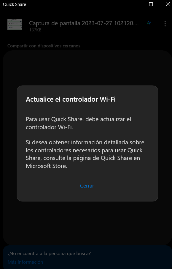 Problema para usar QuickShare en Windows - Samsung Members