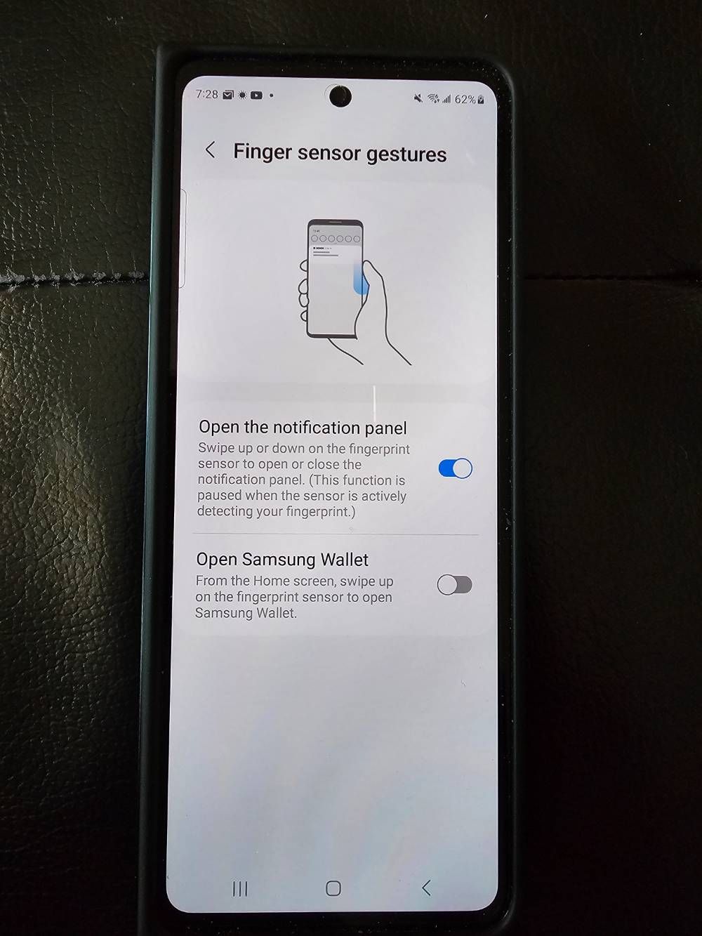 Finger sensor swipe for notification on fold / - Samsung Members