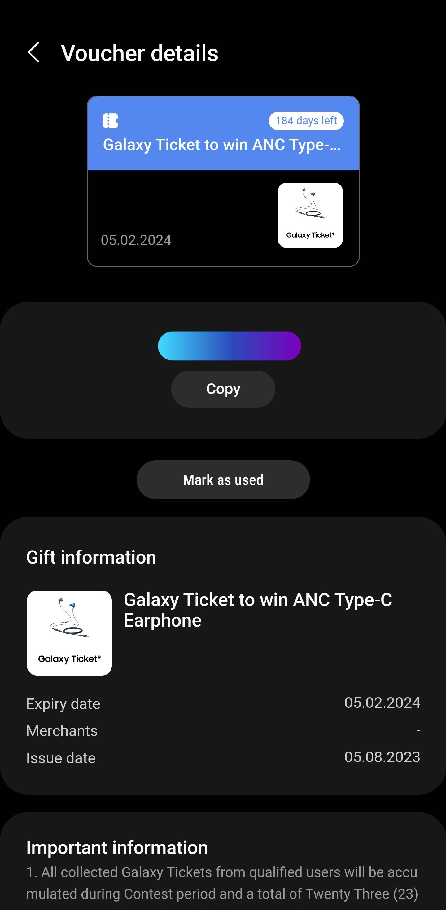 Solved: Ticket - Samsung Members